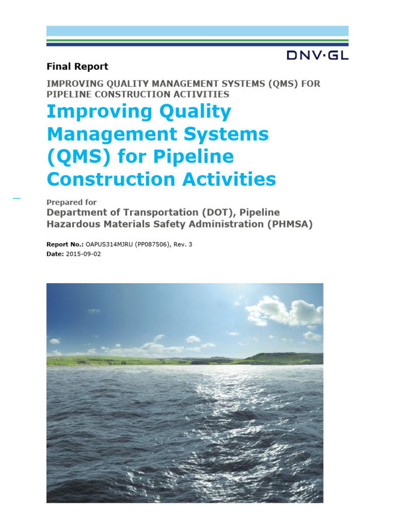 PHMSA QMS - Item 17 - Task 6 - Final Report - Rev3 | PDF | Quality ...
