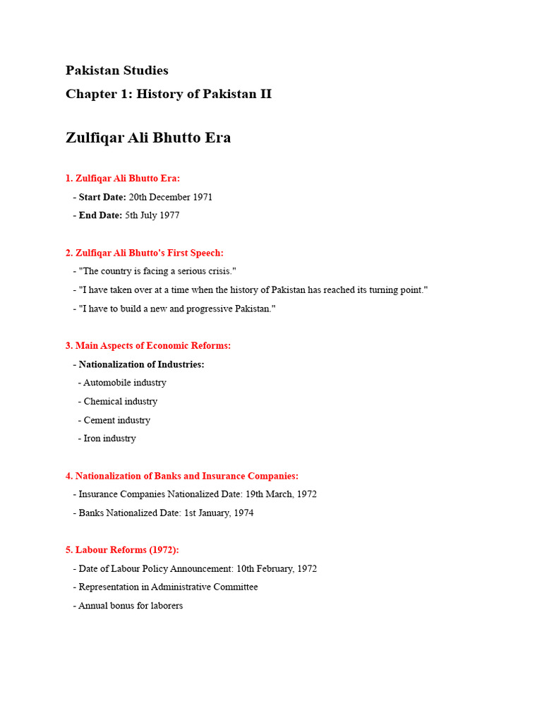 Pakistan Studies Chapter 1 The History of Pakistan II - Class 10 Notes ...