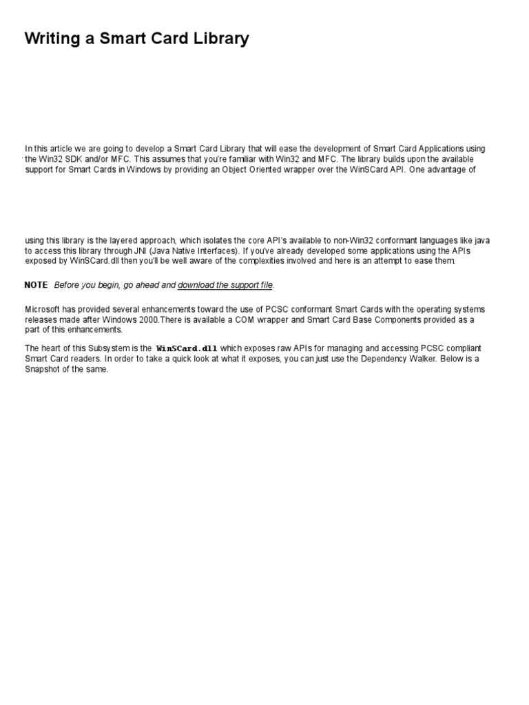 Writing A Smartcard Library | PDF | Application Programming Interface ...