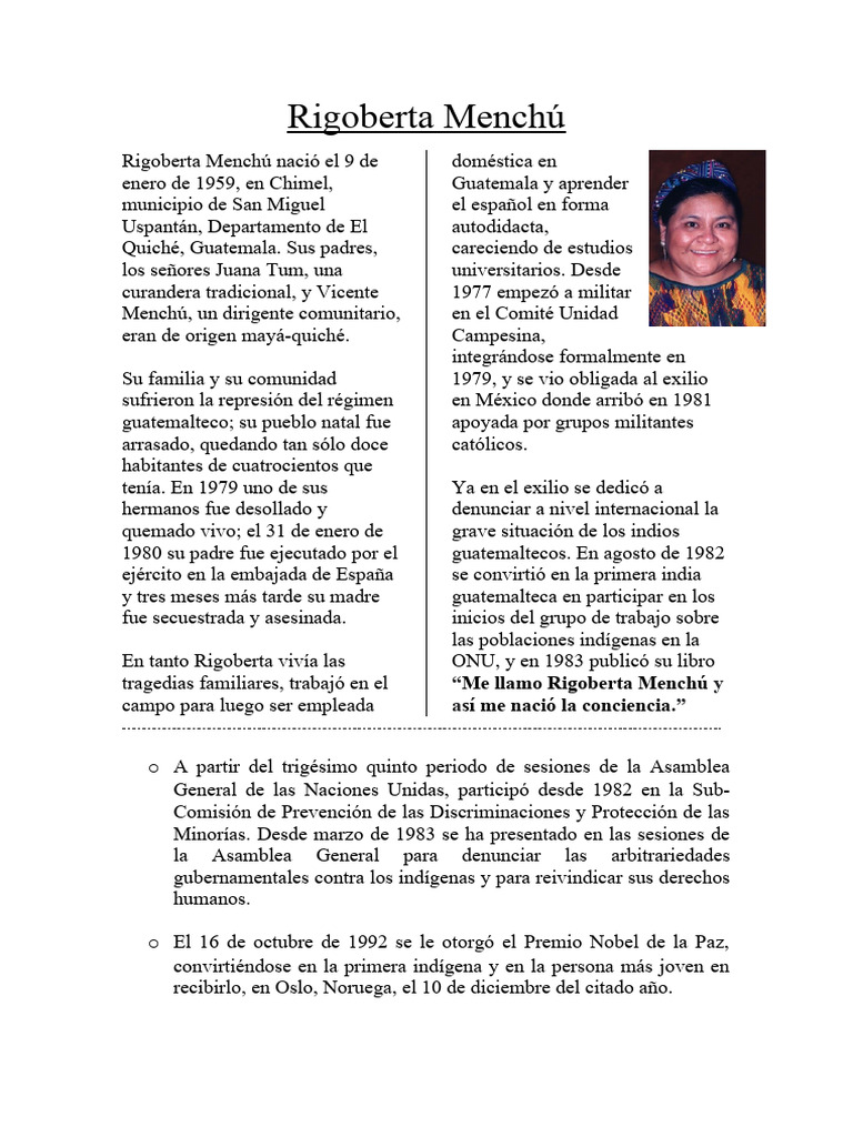 Rigoberta Menchú 2 | PDF | Guatemala