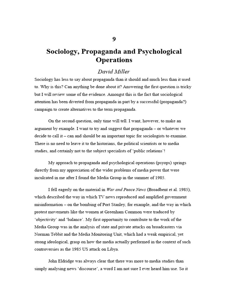 Miller-Sociology and Propaganda-In Dawson Et al-2015-AFC | PDF ...