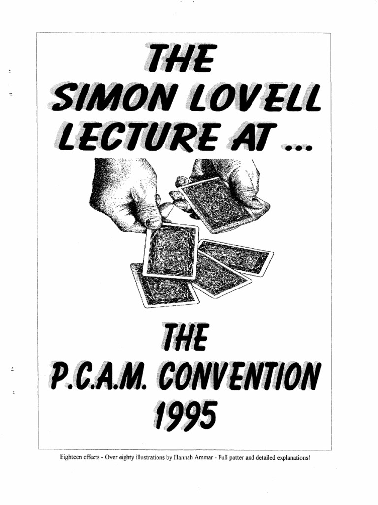 The Simon Lovell Lecture at The P.C.A.M. Covention 1995 (Simon Lovell ...