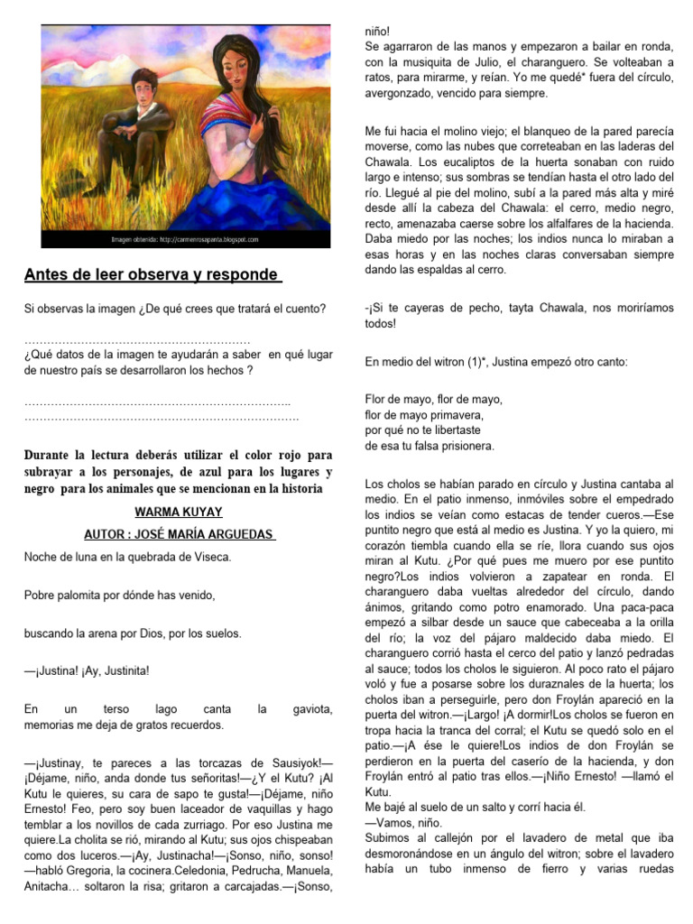 WARMA KUYAY Analisis Del Cuento | PDF