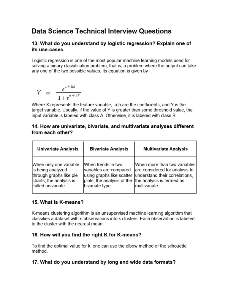 Common DS Interview Questions and Answers - 2 | PDF | Artificial Neural ...