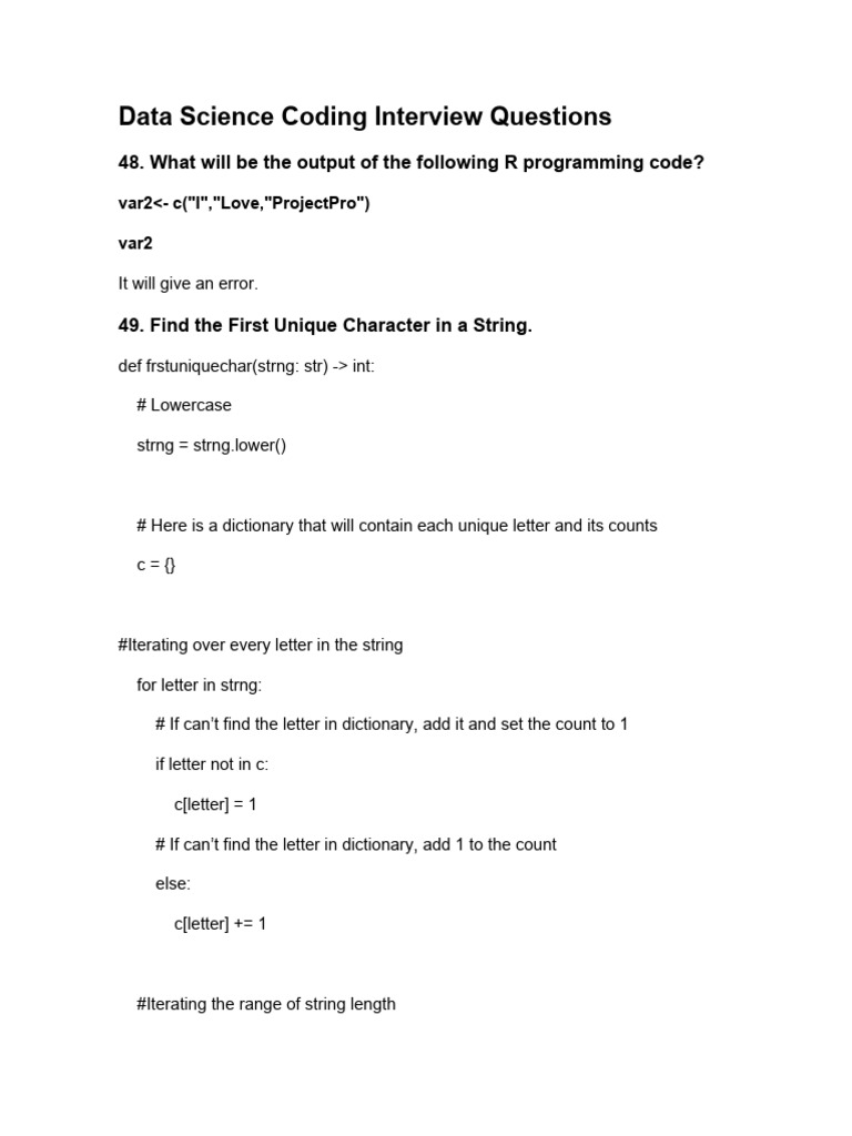 Common DS Interview Questions and Answers - 5 | PDF | String (Computer Science) | Applied ...