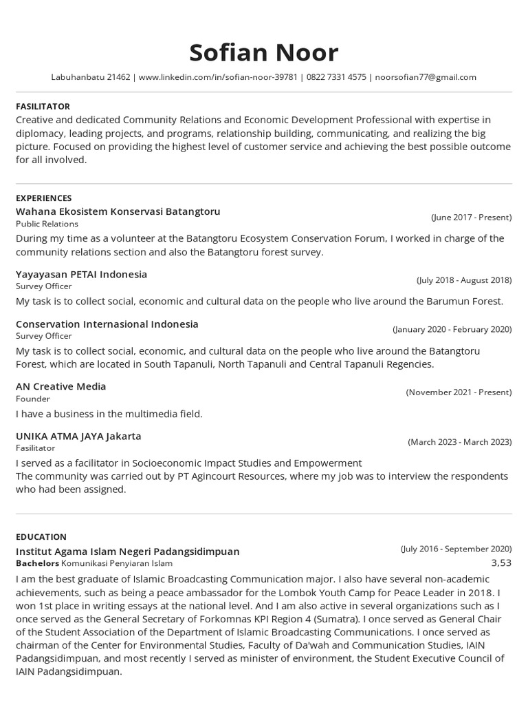 CV Sofian Noor | PDF