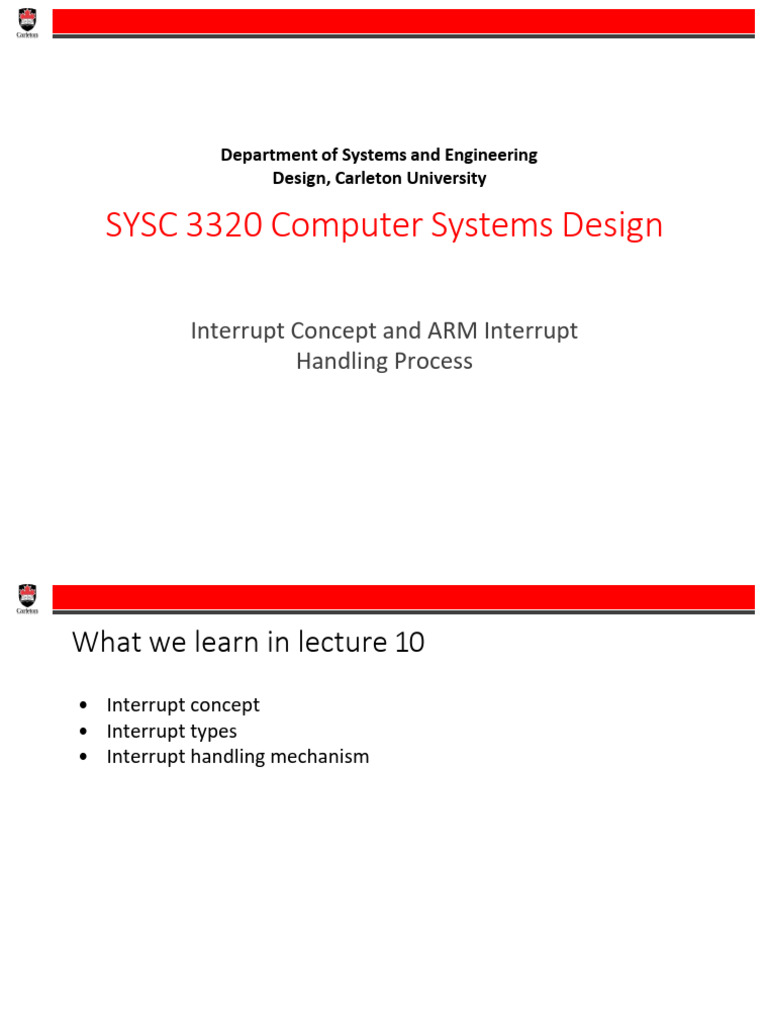 Lecture 10 - ARM Interrupt | PDF | Central Processing Unit | Computing