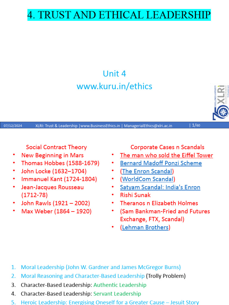 Trust and Ethical Leadership Guide | PDF | Leadership | Servant Leadership