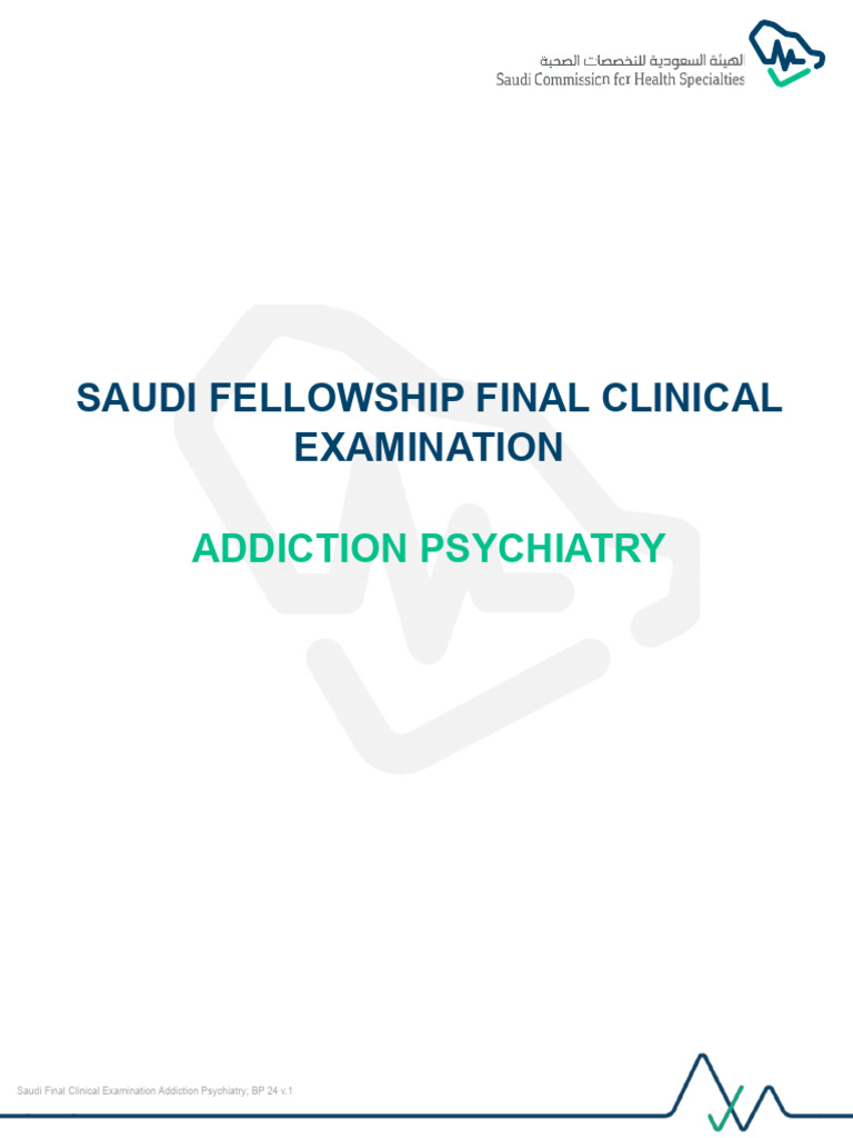 Addiction Psychiatry Final Clinical Exam Blueprint | PDF | Psychiatry ...