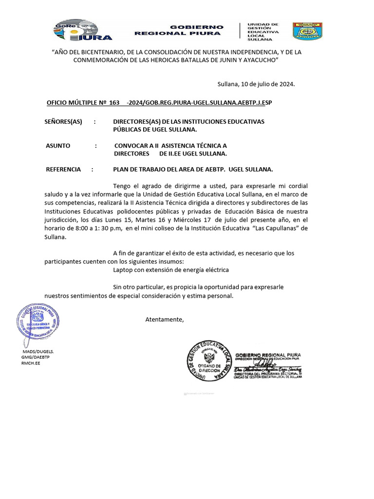 Oficio Mult.163 Aebtp. | PDF | Ciencias sociales