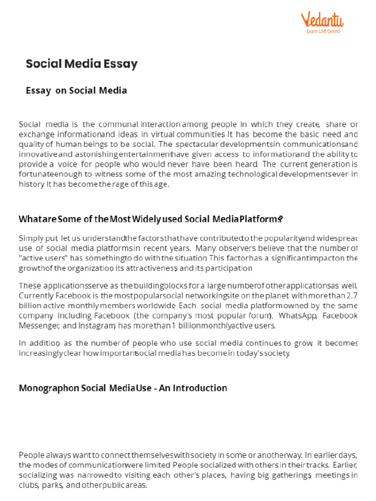 Social Media Essay | PDF