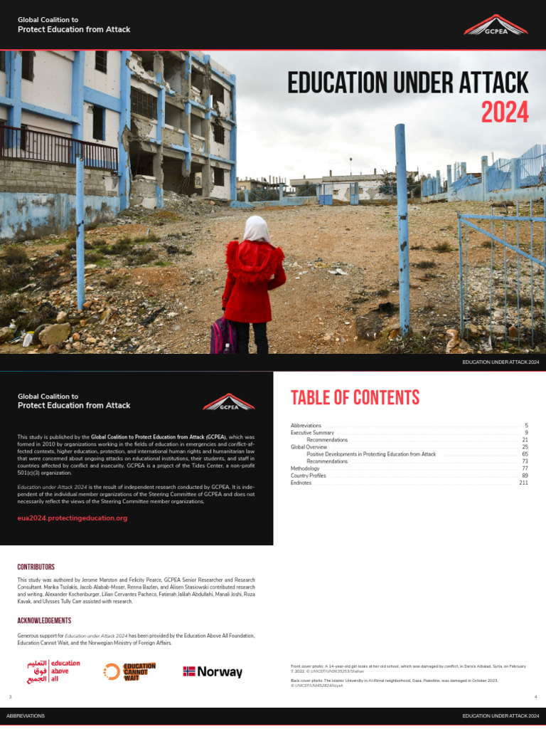 Education Under Attack - 2024 Report | PDF | Unrwa