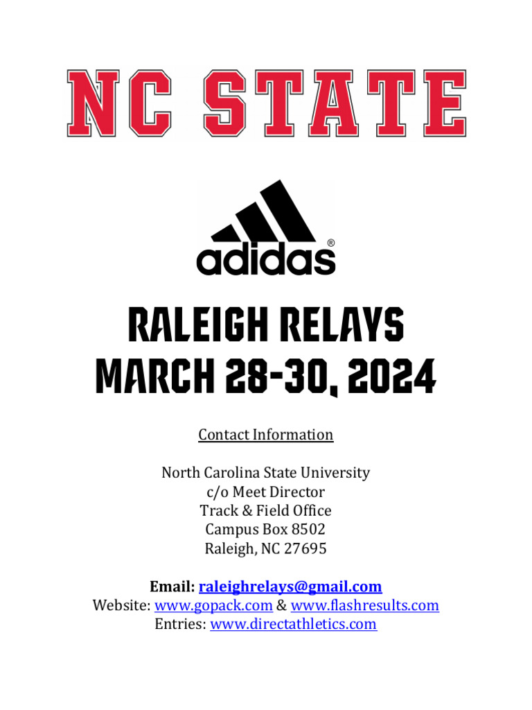 2024 Raleigh Relays College-Open Meet Information | PDF | Track And Field