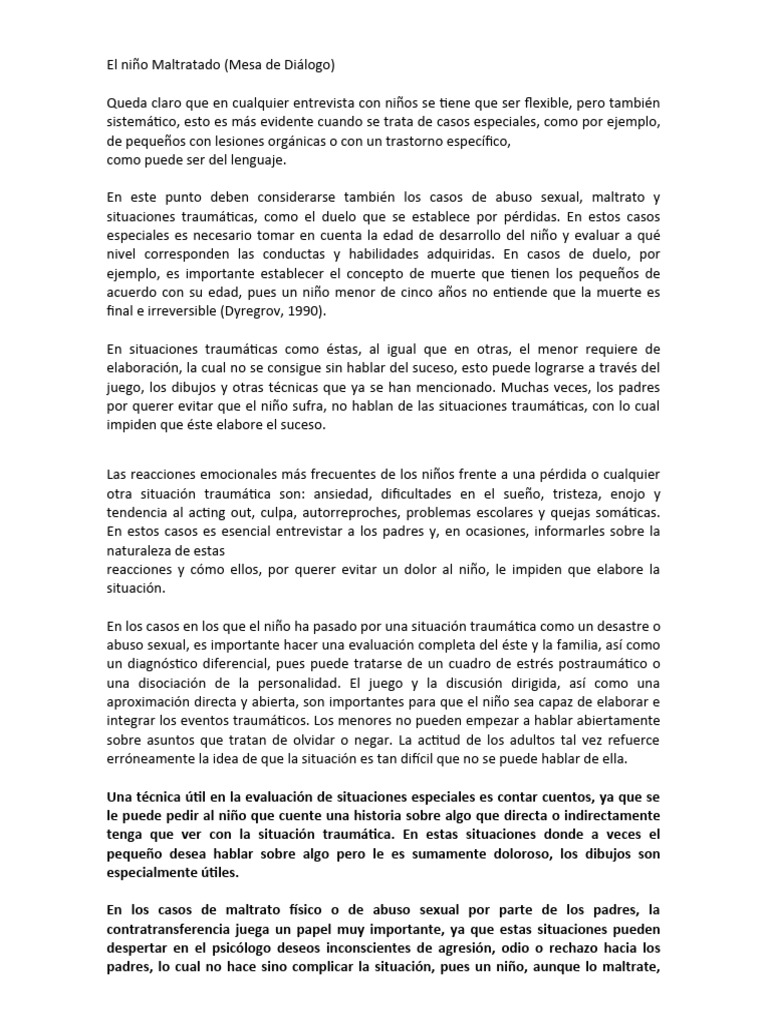 Evaluación del Niño Maltratado: Guía Práctica | PDF | Abuso infantil ...