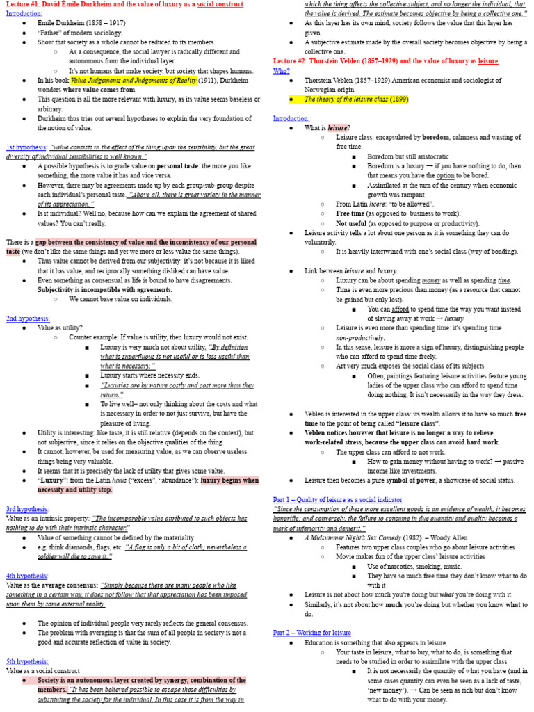 Social Science Cheat Sheet 2 | Download Free PDF | Luxury Goods | Sociology