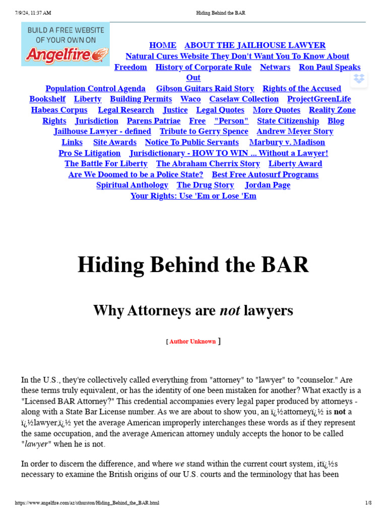 Hiding Behind The BAR | PDF | Lawyer | Leasehold Estate