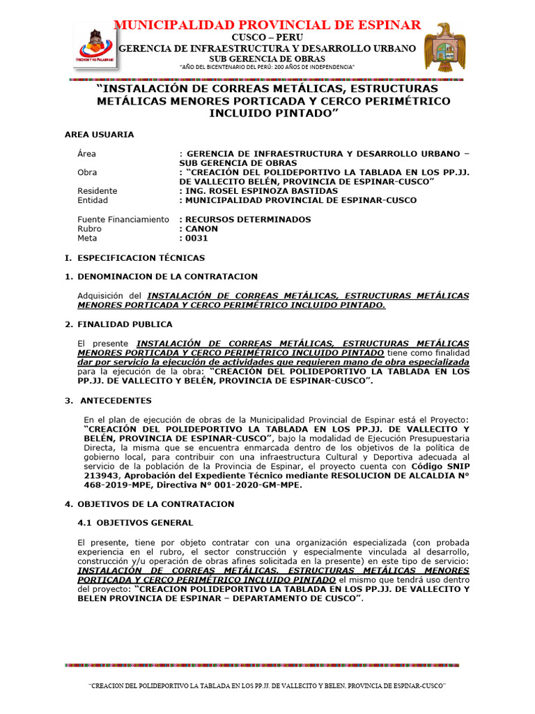 TDR S017 2021 Estructura Techos Menores | PDF | Soldadura | Construcción