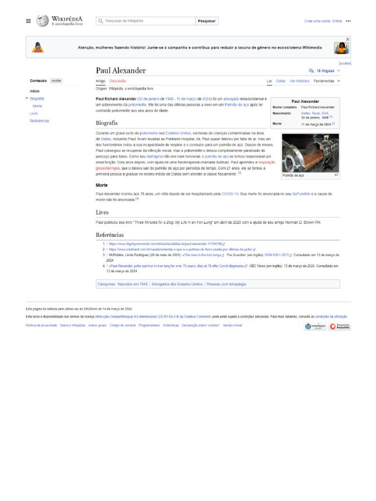Screencapture PT Wikipedia Org Wiki Paul Alexander 2024 03 14 10 - 43 ...
