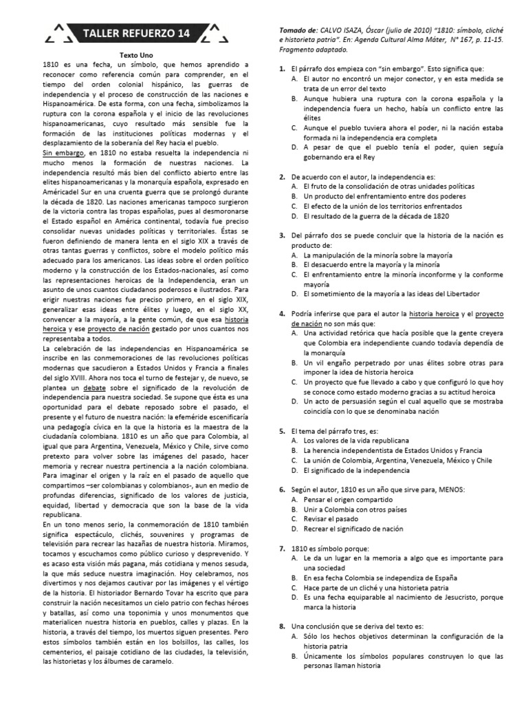 Taller de Refuerzo 14 CL | PDF | Nación | España