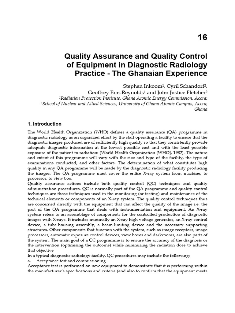 Quality_Assurance_and_Quality_Control_of | PDF | Radiology | Ct Scan
