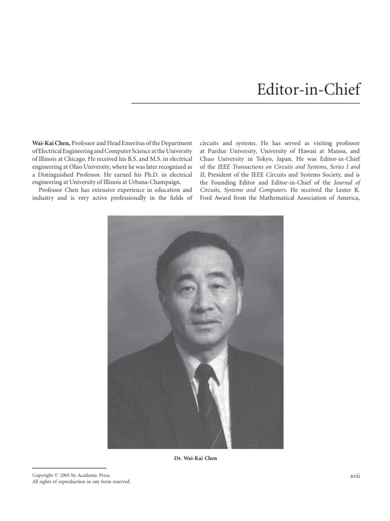Editor in Chief 2005 The Electrical Engineering Handbook | PDF ...