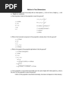 Projectile Motion Practice Questions | PDF | Projectiles | Acceleration