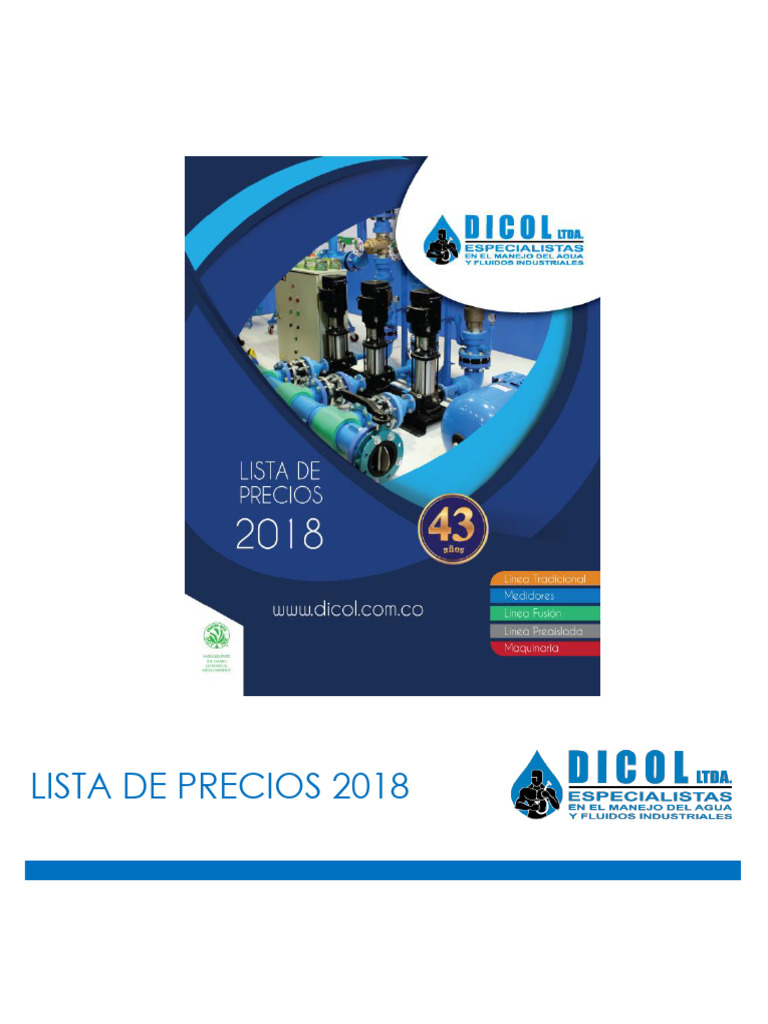 Catalogo Dicol Lista de Precios Nueva 2018 | PDF | Cocina | Materiales ...