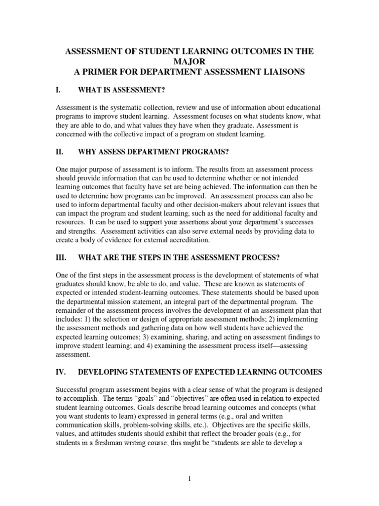 Assessment Primer | PDF | Educational Assessment | Survey Methodology