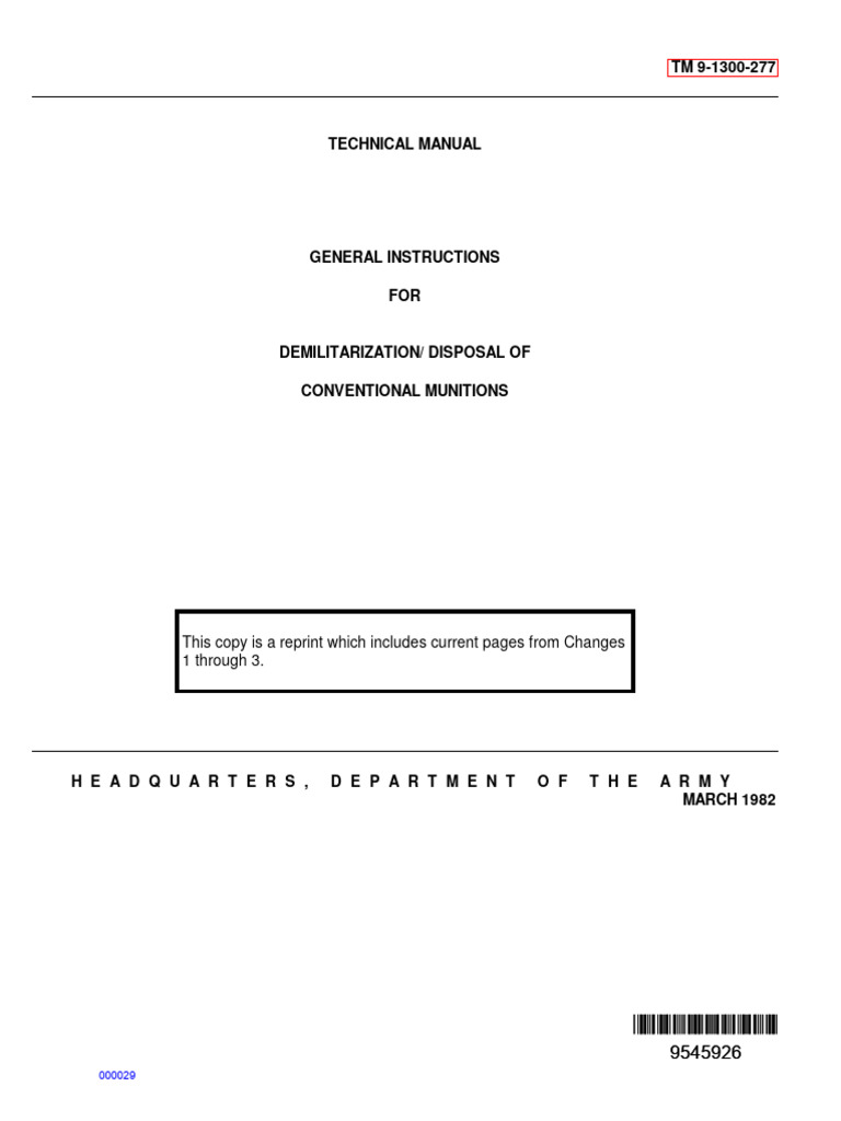Demilitarization Manual for Munitions | PDF | Bomb Disposal | Ammunition
