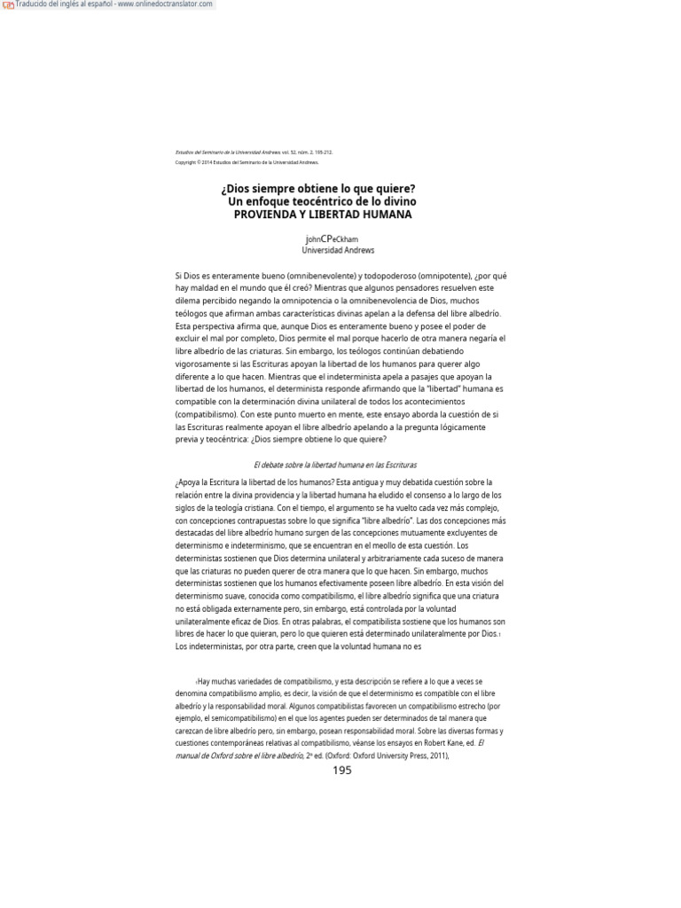 Dios Siempre Obtiene Lo Que Quiere Un Enfoque Teocéntrico de La Divina ...