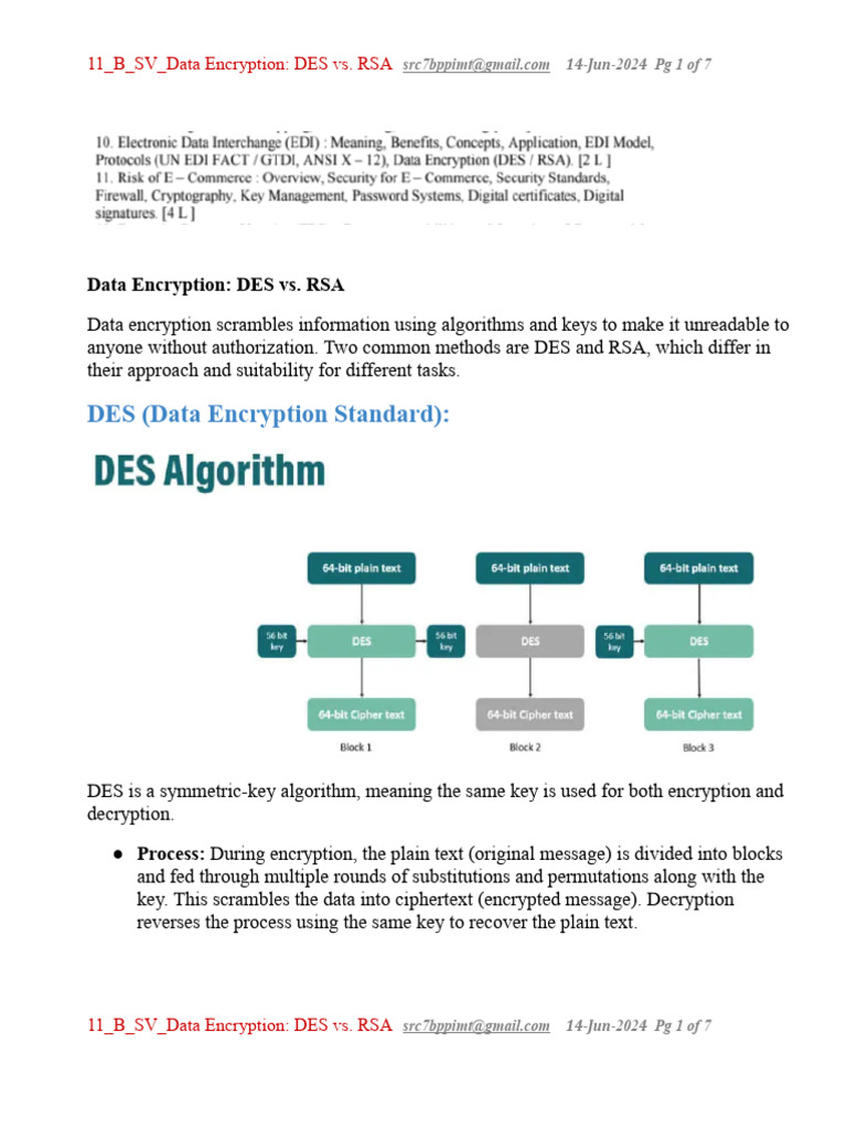 DES vs RSA: Data Encryption Methods | PDF | Public Key Cryptography ...
