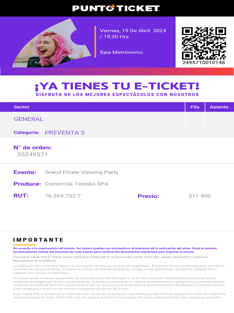 E-Ticket para Grand Finale Viewing Party | PDF