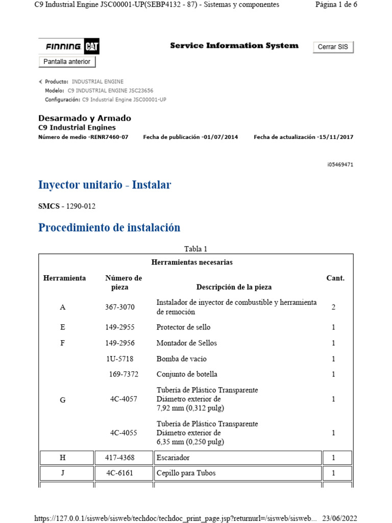 Instalar Iny C9 | PDF | Perforación | Motores