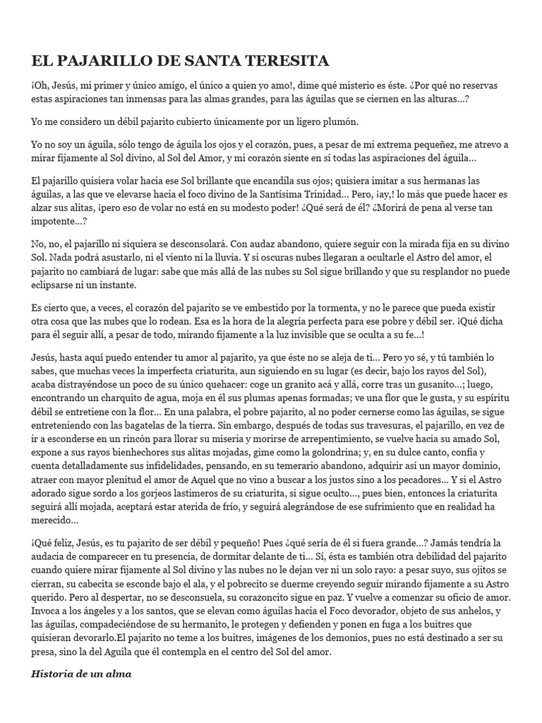 EL PAJARILLO DE SANTA TERESITA __ Reader View | PDF