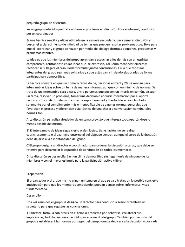 Guía para Grupos de Discusión Efectivos | PDF | Crecimiento personal y ...