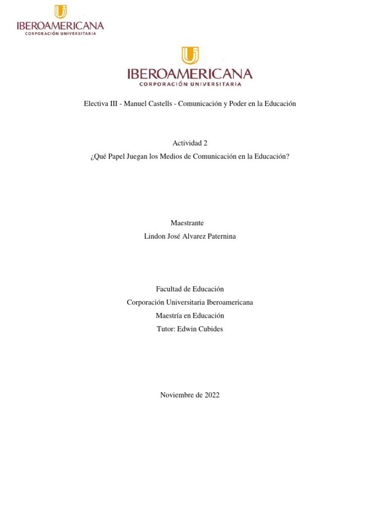 Actividad 2. Electiva III | PDF | Internet | Medios de comunicación)