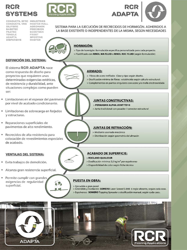 07 RCR SYSTEMS Ficha Técnica Adapta | PDF