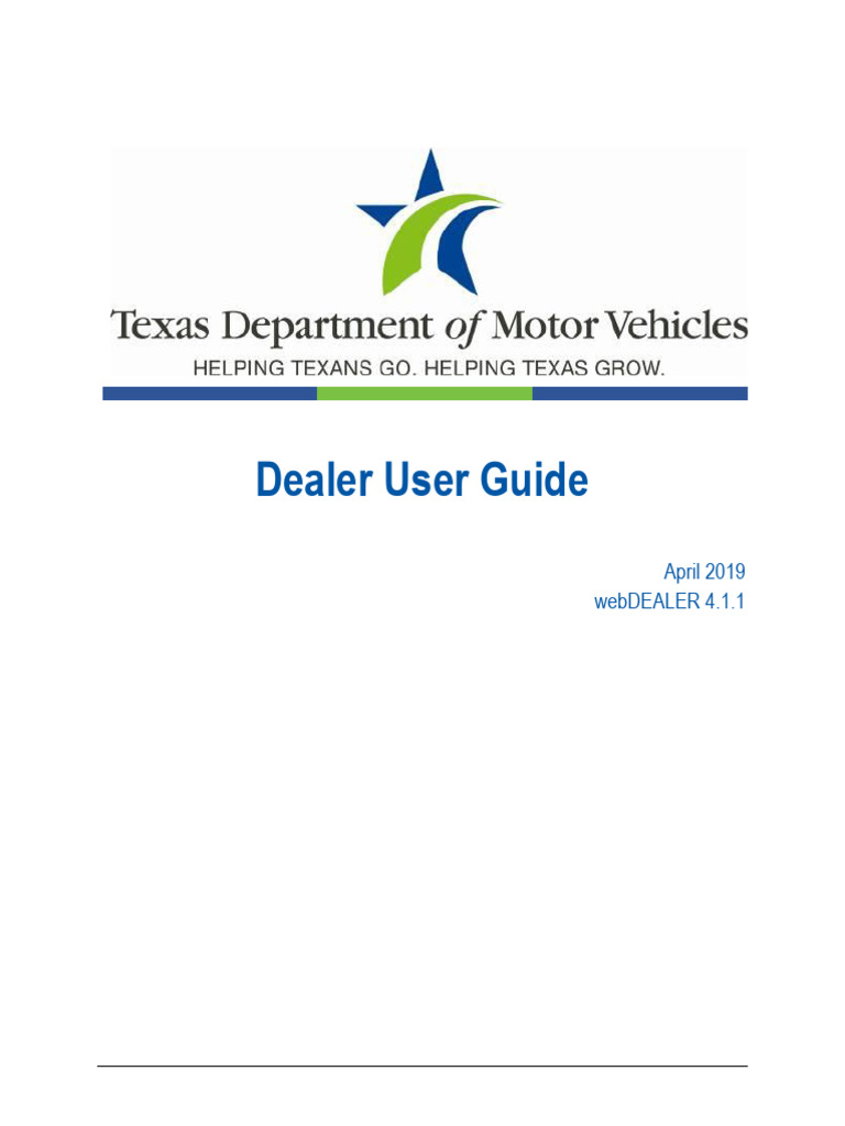 Dealer User Guide for webDEALER 4.1.1 | PDF | Lien | User (Computing)