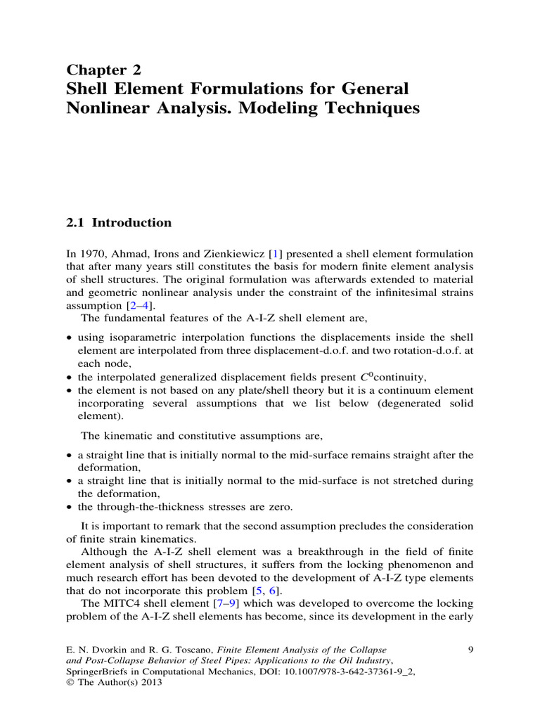 Shell Element Formulations For General | PDF | Stress (Mechanics) | Mechanics