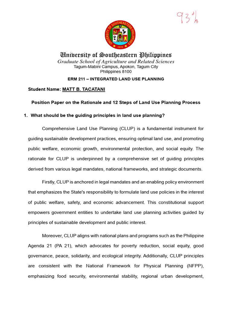 Position Paper 1 Tacatani | PDF | Sustainability | Governance
