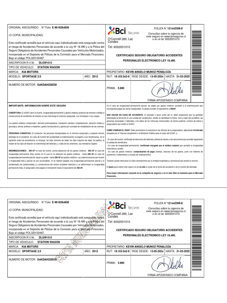 Po Liza 2024 | PDF | Póliza de seguros | Seguro