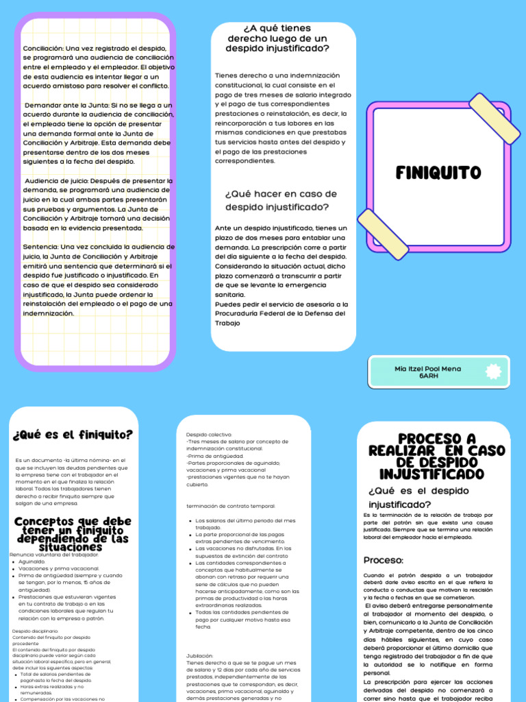 Tríptico Pool Mena Mía Itzel | PDF | Salario | Derecho laboral