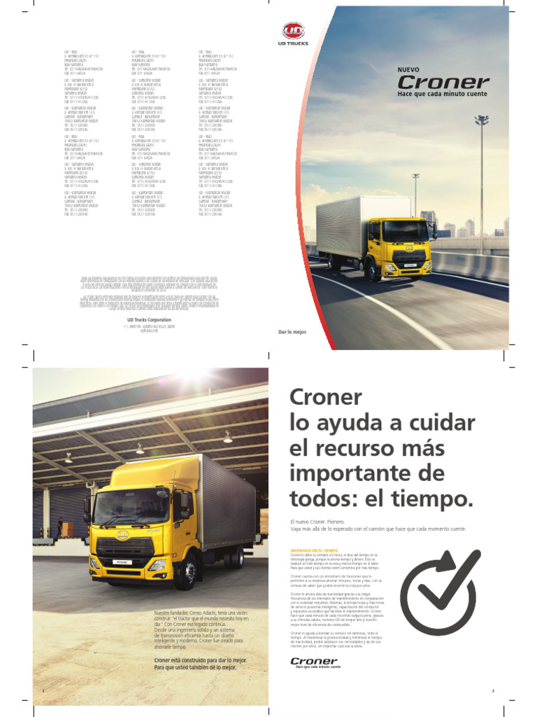 UDT16002 Croner Launch A4 Brochure v8 | Descargar gratis PDF | Camión | Eje