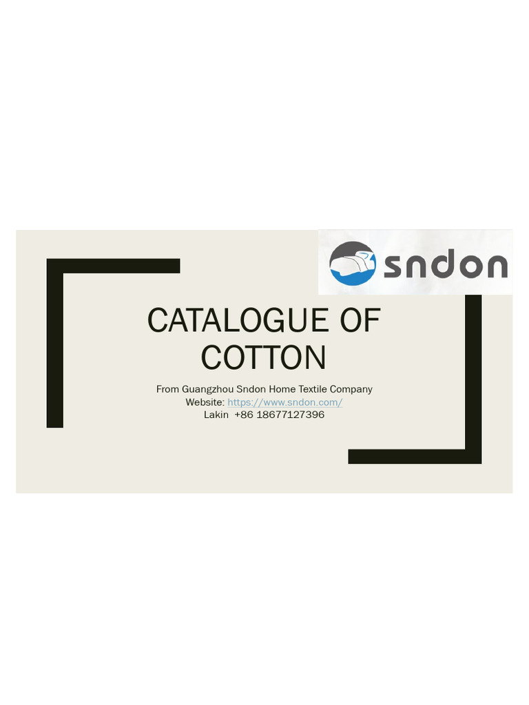 Sndon Cotton Product Catalogue | PDF