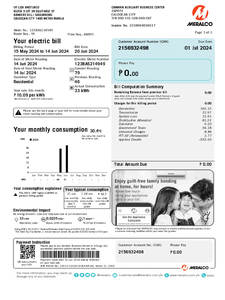 Your Electric Bill | PDF | Banks | Electric Power