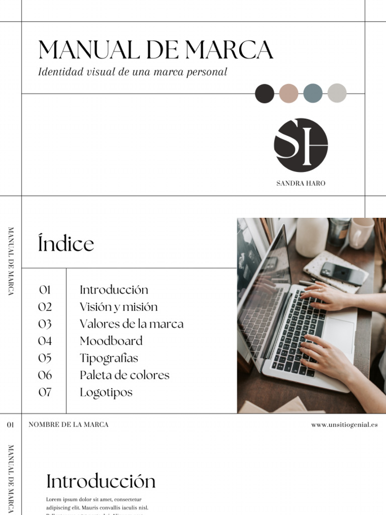 Presentación Manual de Marca para Marca Personal Branding Aesthetic Minimalista y Estético ...
