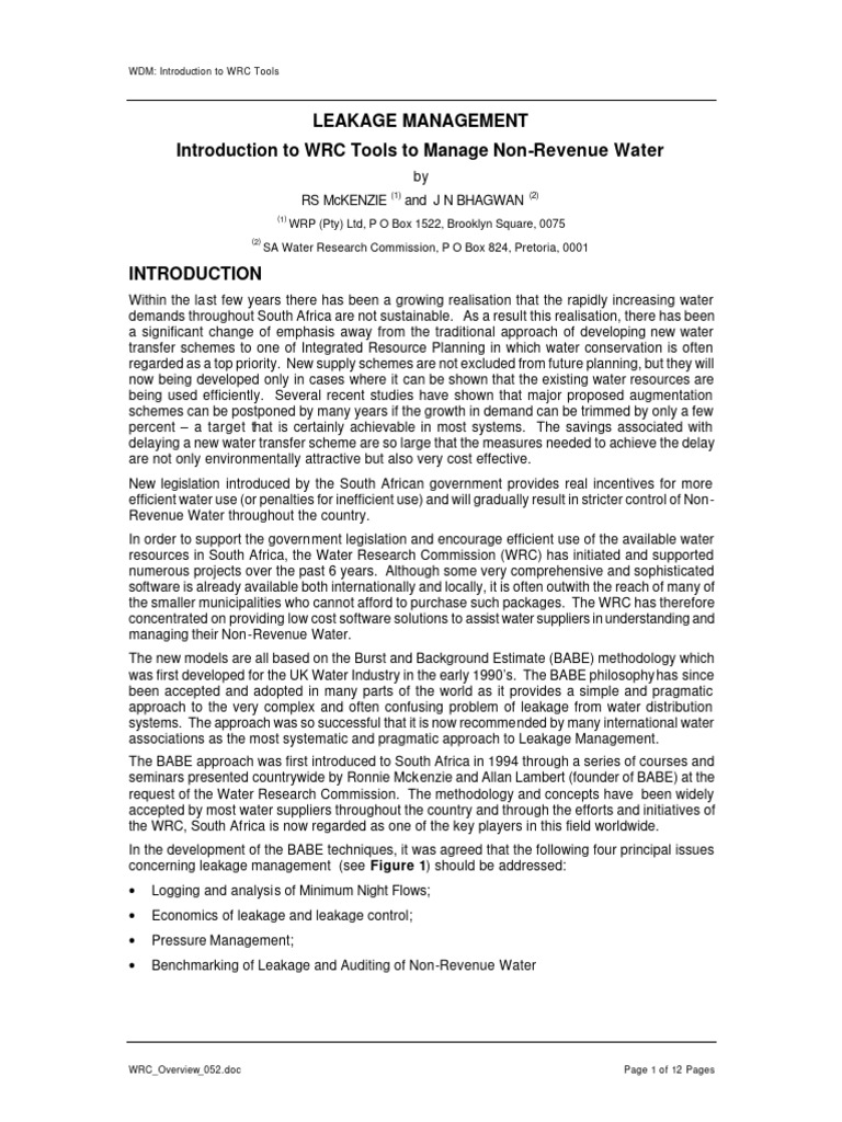 leakage_managment | Download Free PDF | Water leakage_managment | Download Free PDF | Water