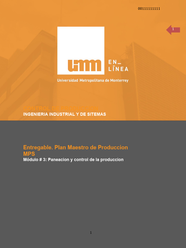 plan maestro de produccion MPS | PDF