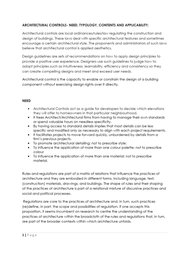 Architectural Controls | PDF | Window | Architect