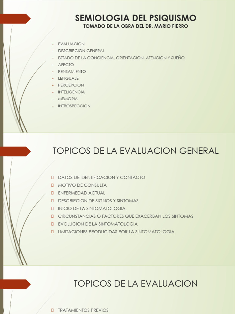 Semiología Del Psiquismo | PDF | Historial médico | Psicólogo